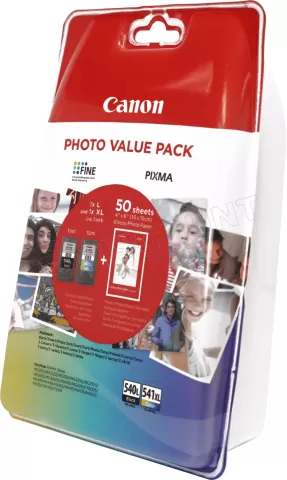 Cartouches d'encre Canon PG-540L + CL-541XL (Noir/Couleurs) + Papier photo à prix bas