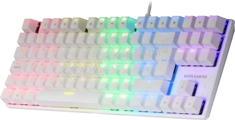 Clavier Gamer mécanique (Red Switch) Mars Gaming MK80 RGB (Blanc) à ...