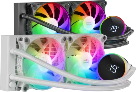 Kit Watercooling AIO Mars Gaming ML-LCD RGB - 240mm (Blanc) à prix bas
