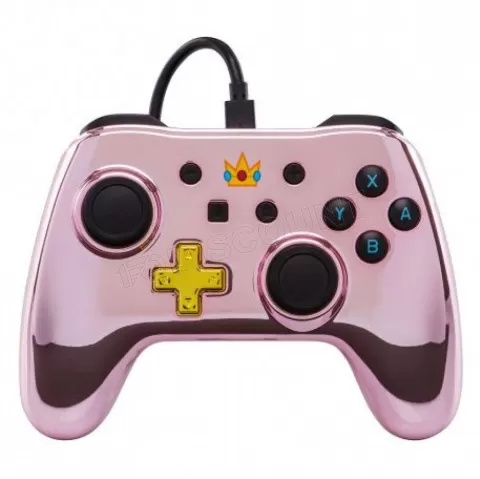 Manette de jeu filaire PowerA Chrome Princesse Peach pour Nintendo ...